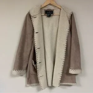 Utex | Jackets & Coats | Bohemian Vegan Suede Faux Shearling Sherpa ...